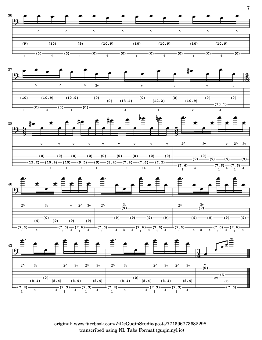 Cello Suite No. 1 in G Major BWV 1007 | NLTabs: an alternative Guqin ...